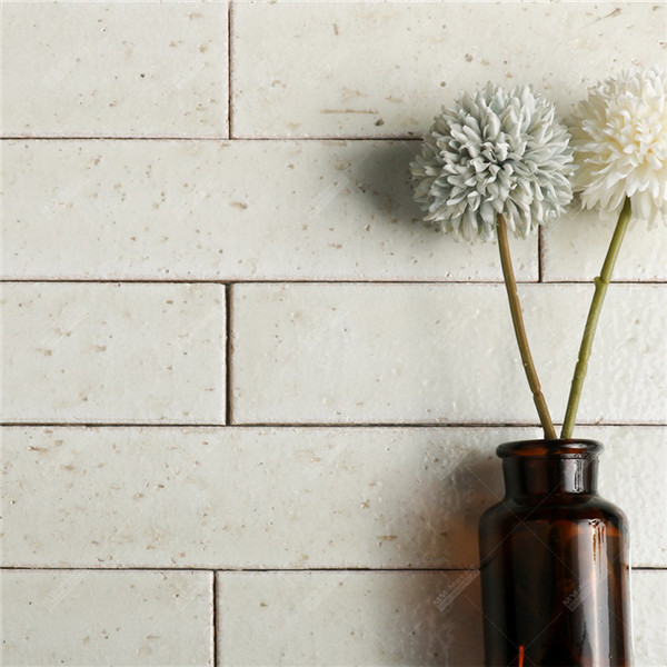 60x240mm Split Face Glazed Handmade White Ceramic Subway Tile for ...