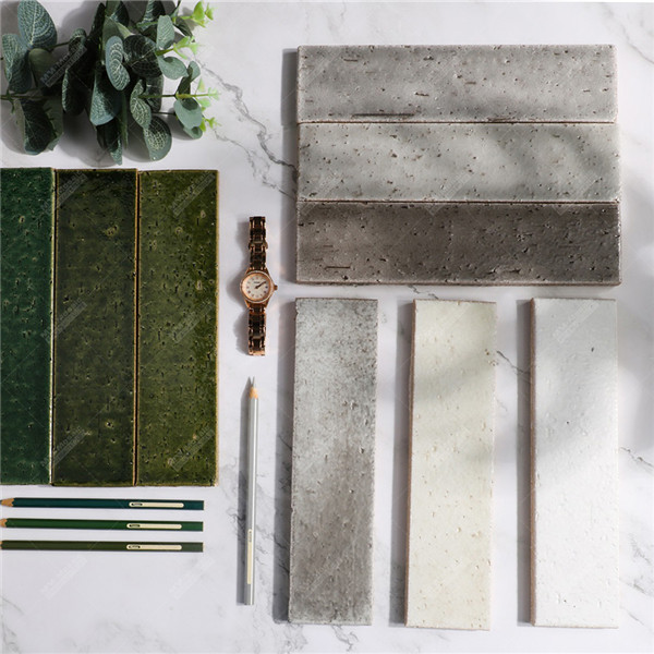 60x240mm Split Face Glazed Handmade White Ceramic Subway Tile for ...