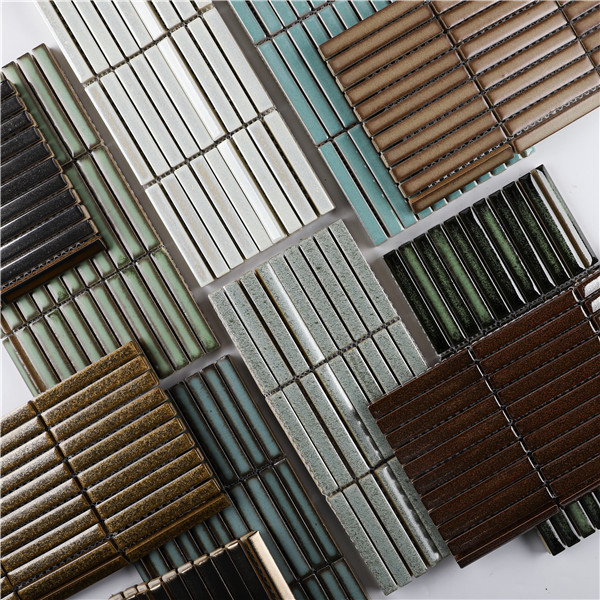 Wholesale New 12x92mm Porcelain Kitkat Tile Bathroom Red Mosaic for ...