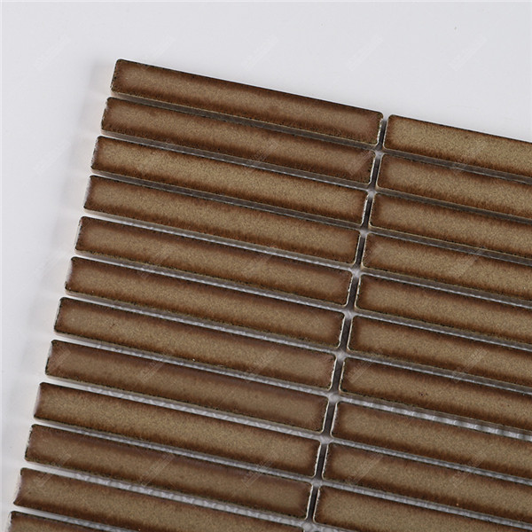 Foshan Supplier 12x92mm Stackbond Ceramic Brown Kitkat Mosaic Tiles ...
