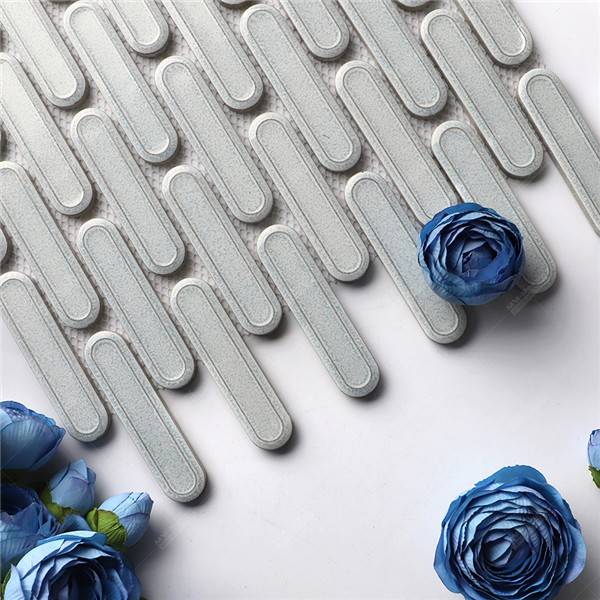 Best Price Blue Oval Shape Glazed Ceramic Kitchen Backsplash Mosaic ...