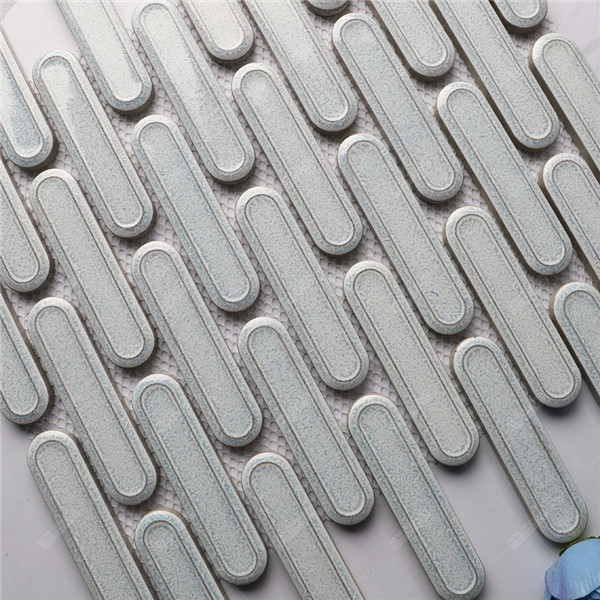 Best Price Blue Oval Shape Glazed Ceramic Kitchen Backsplash Mosaic ...