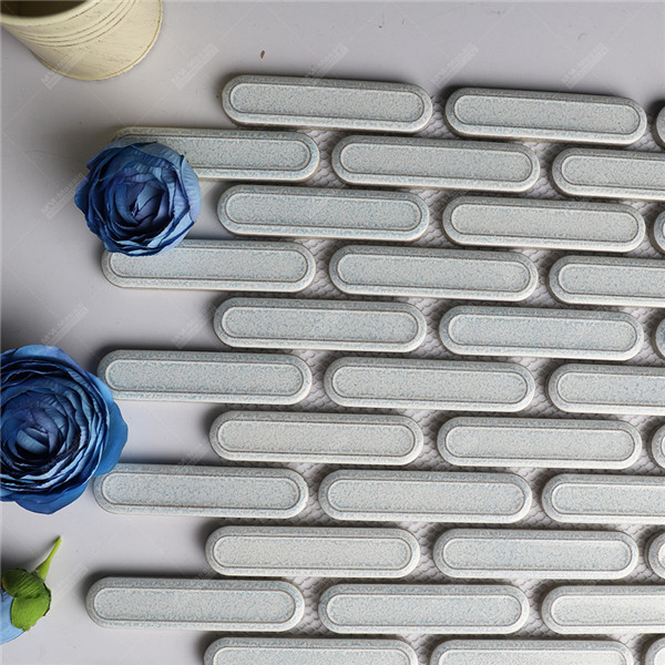 Best Price Blue Oval Shape Glazed Ceramic Kitchen Backsplash Mosaic ...