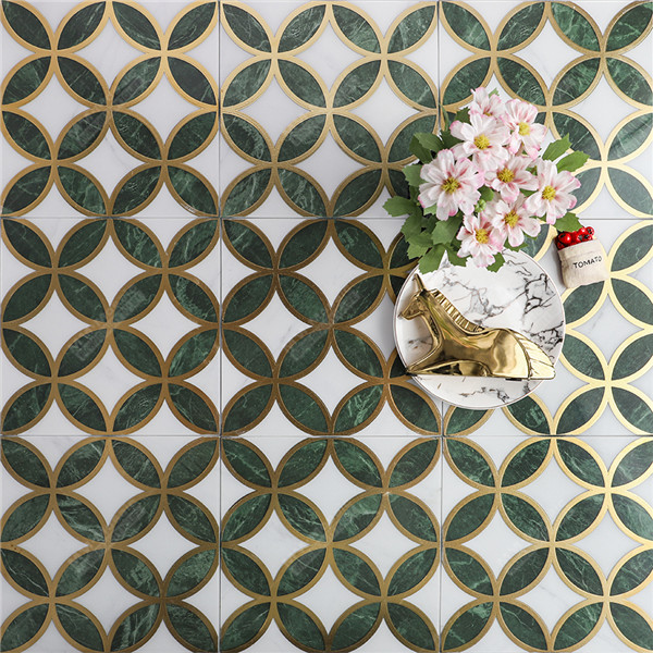 200x200mm Non-Slip Porcelain Green Moroccan Tiles for Splashback Wet ...