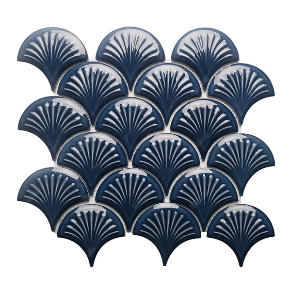 Wholesale 3D Mould Surface Glazed Porcelain Splashback Mosaic Fish ...