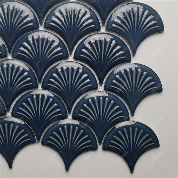 Wholesale 3D Mould Surface Glazed Porcelain Splashback Mosaic Fish ...