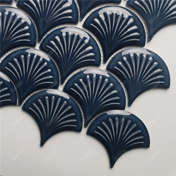 Wholesale 3D Mould Surface Glazed Porcelain Splashback Mosaic Fish ...