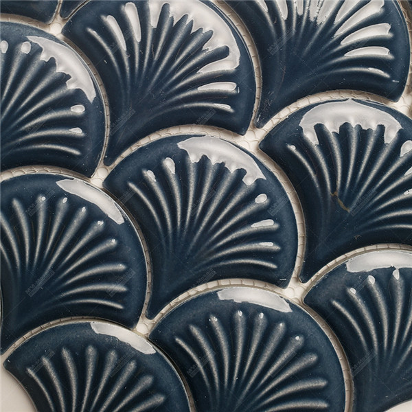 Wholesale 3D Mould Surface Glazed Porcelain Splashback Mosaic Fish ...