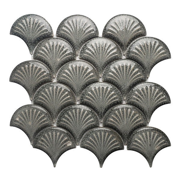 Foshan Manufacturer 3D Crackle Glazed Ceramic Fish Scale Tile Mosaic ...