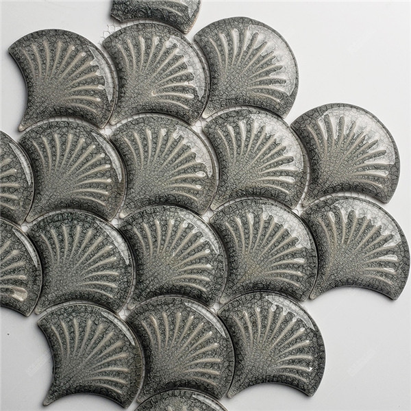 Foshan Manufacturer 3D Crackle Glazed Ceramic Fish Scale Tile Mosaic ...