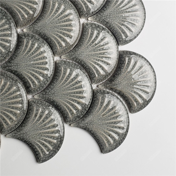 Foshan Manufacturer 3D Crackle Glazed Ceramic Fish Scale Tile Mosaic ...