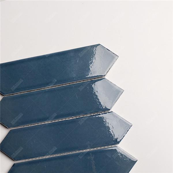 Foshan Factory Flat Picket Shaped Long Hexagon Powder Blue Ceramic ...