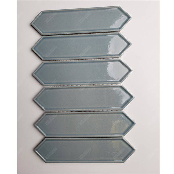 Wholesale 3d Concave Long Picket Shape Grey Ceramic Hexagon Mosaic ...