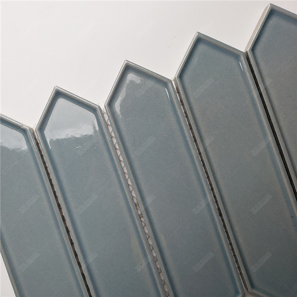 Wholesale 3d Concave Long Picket Shape Grey Ceramic Hexagon Mosaic ...