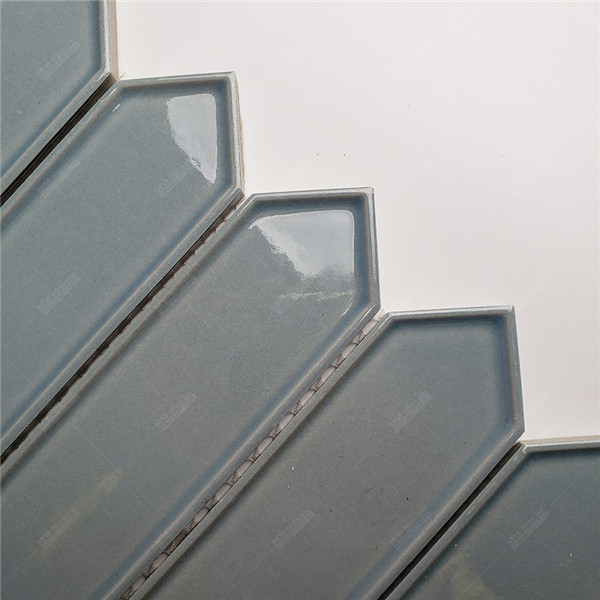 Wholesale 3d Concave Long Picket Shape Grey Ceramic Hexagon Mosaic ...