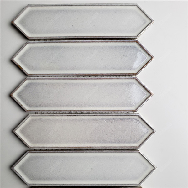 Wholesale 3d Concave Elongated Hexagon Tile Backsplash White Ceramic ...