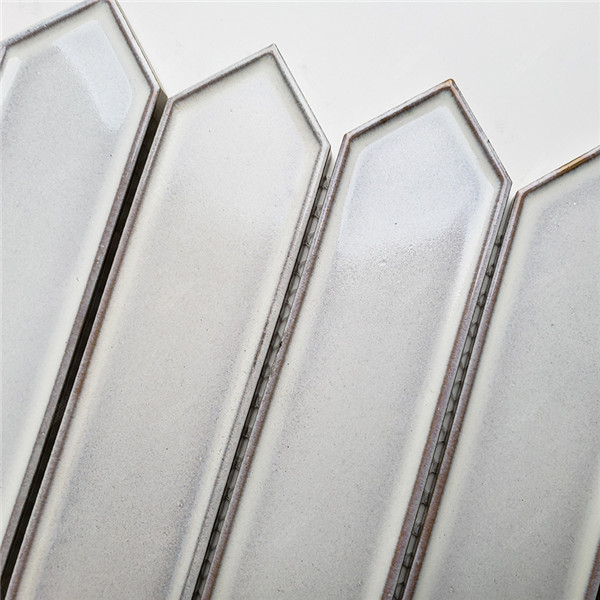 Wholesale 3d Concave Elongated Hexagon Tile Backsplash White Ceramic ...