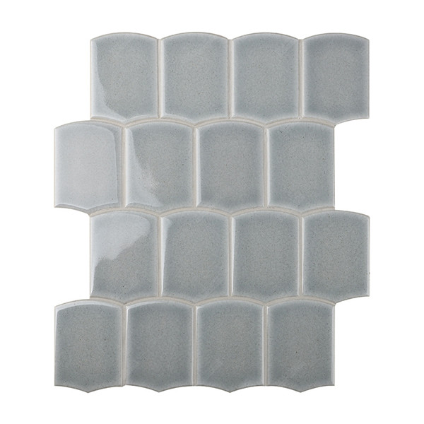 Foshan Factory Tunnel Shape Porcelain Gray Irregular Shaped Mosaic ...