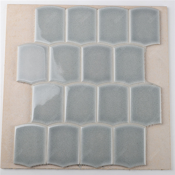 Foshan Factory Tunnel Shape Porcelain Gray Irregular Shaped Mosaic ...