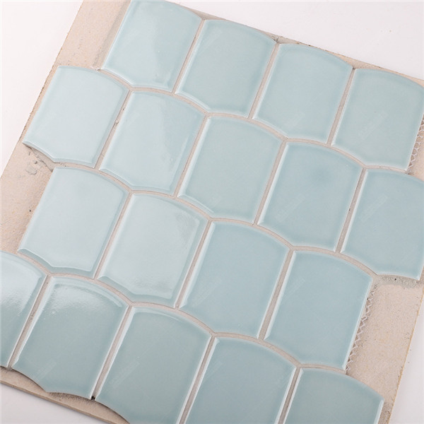 Wholesale Tunnel Shape Pale Blue Irregular Ceramic Mosaic Tiles for ...