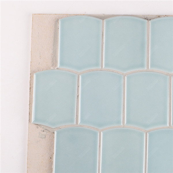 Wholesale Tunnel Shape Pale Blue Irregular Ceramic Mosaic Tiles for ...