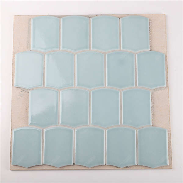 Wholesale Tunnel Shape Pale Blue Irregular Ceramic Mosaic Tiles for ...