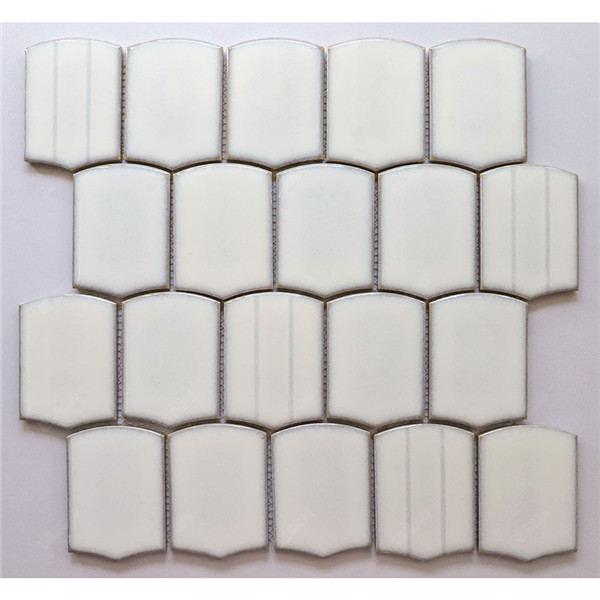 Foshan Wholesale Tunnel Shape Glossy Glazed Ceramic White Mosaic Tiles ...