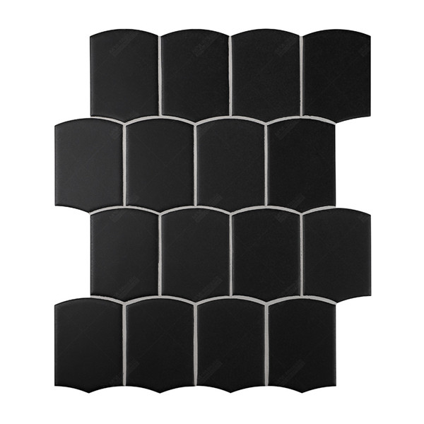 Foshan Factory Irregular Geometric Tunnel Shape Porcelain Matte Black ...