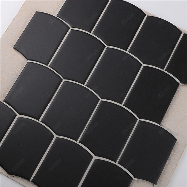 Foshan Factory Irregular Geometric Tunnel Shape Porcelain Matte Black ...