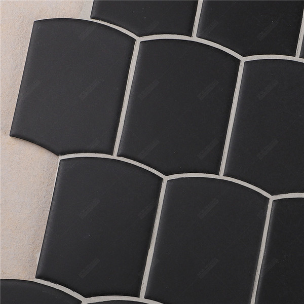 Foshan Factory Irregular Geometric Tunnel Shape Porcelain Matte Black ...