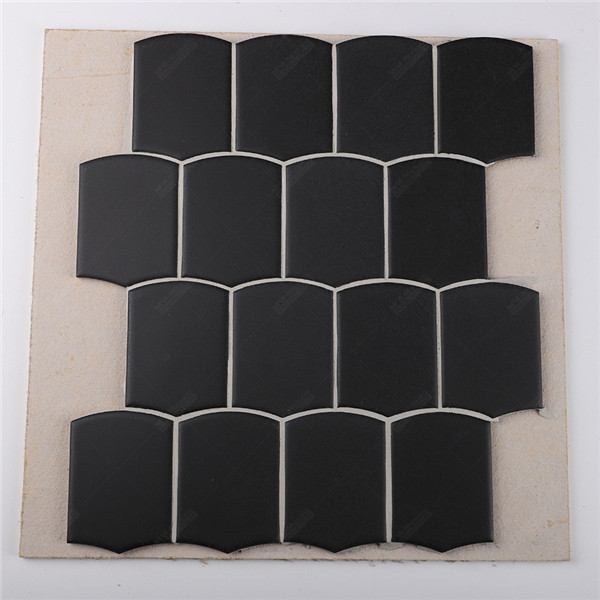 Foshan Factory Irregular Geometric Tunnel Shape Porcelain Matte Black ...