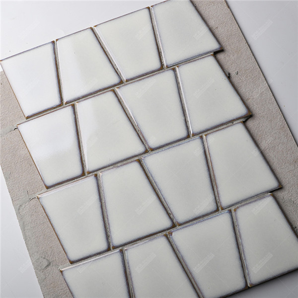 Foshan Factory Premium Glazed Porcelain White Trapezoid Tiles Mosaic ...