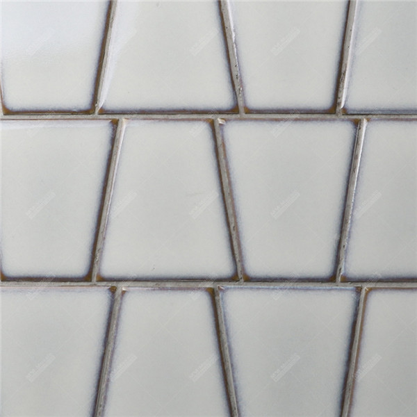 Foshan Factory Premium Glazed Porcelain White Trapezoid Tiles Mosaic ...