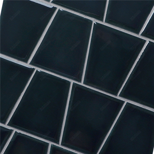 Wholesale Factory Price Trapezoid Shape Ceramic Grey Mosaic Shower Wall Tiles Mm Mosaic