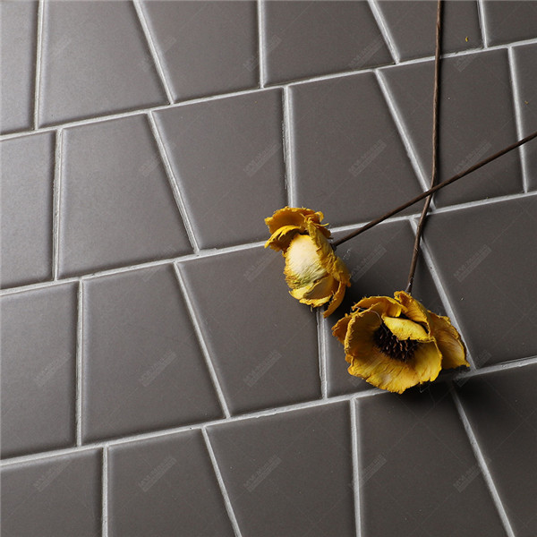Wholesale Trapezoid Shape Ceramic Matt Dust Grey Mosaic Tiles for ...