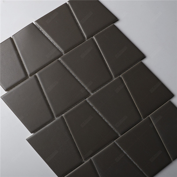 Wholesale Trapezoid Shape Ceramic Matt Dust Grey Mosaic Tiles for ...
