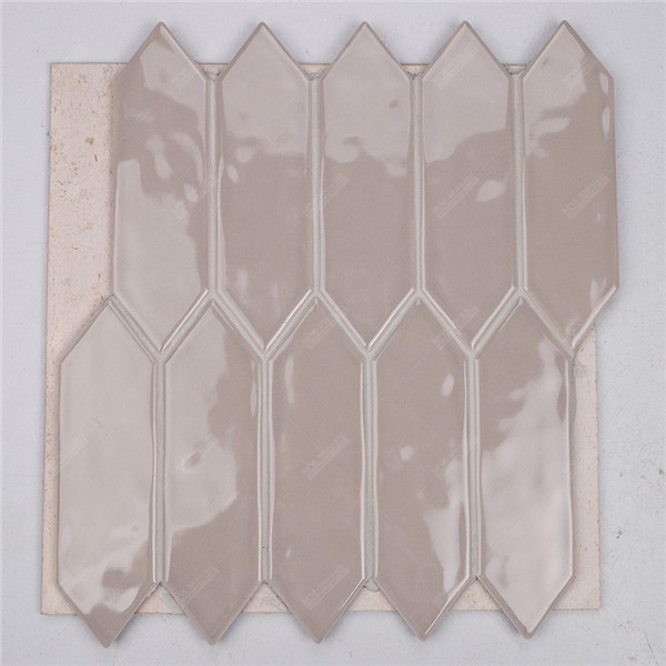 Foshan Factory Picket Shape Glossy Ceramic Grey Elongated Hexagon Tile ...