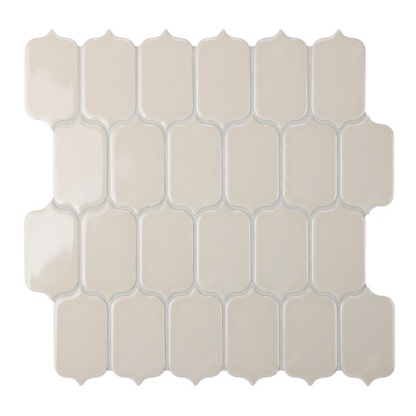 Foshan Supplies Moroccan Style Glossy Porcelain Mosiac Beige Arabesque ...