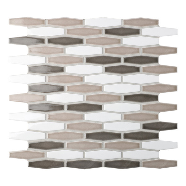 Wholesale Mixed Color Glossy Glazed Ceramic Flat Long Hexagon Mosaic ...