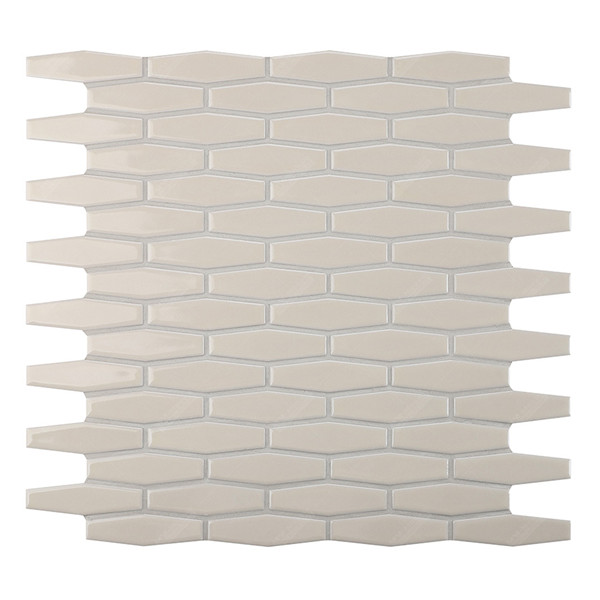 Foshan Manufacturer Kitchen Splashback Glazed Ceramic Beige Elongated ...