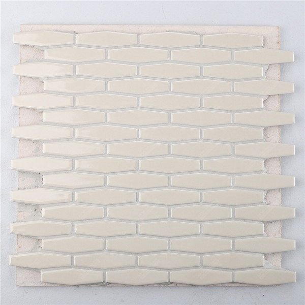 Foshan Manufacturer Kitchen Splashback Glazed Ceramic Beige Elongated ...