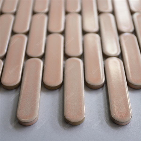 Hot Sale Porcelain Long Oval Shape Pink Mosaic Bathroom Tiles for ...