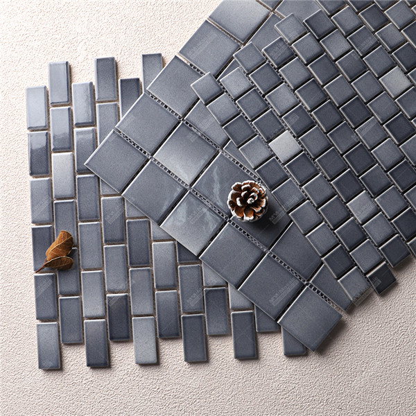 Foshan Supplier 48x48mm Gradient Grey Porceleain Square Tile Mosaic for ...