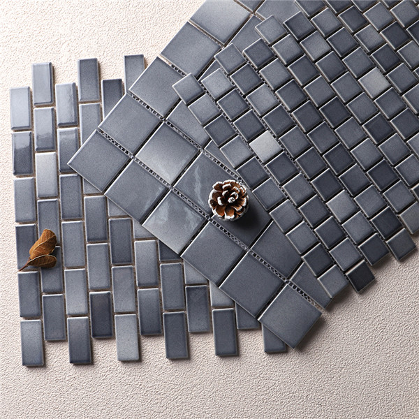 Foshan Supplier 25x25mm Glazed Porcelain Small Square Gradient Grey ...