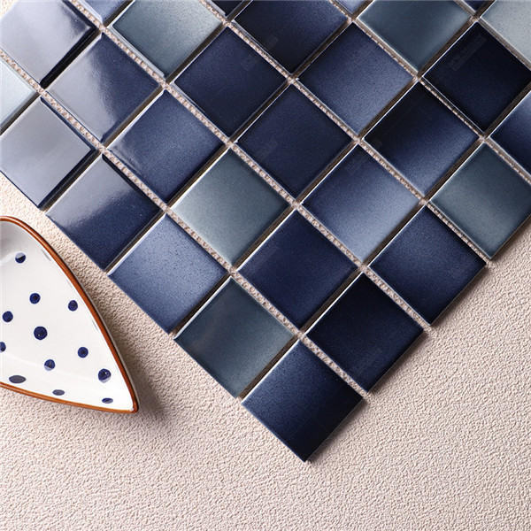 Foshan Manufacturer 2x2 Inch Ceramic Gradient Blue Square Mosaic Tile ...