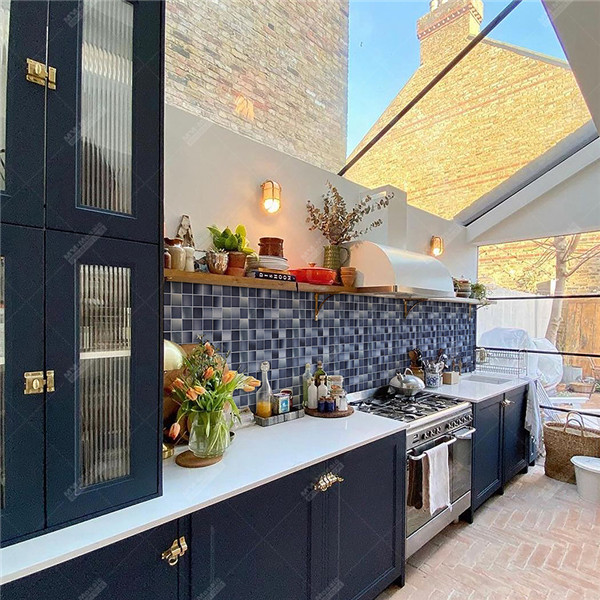 Foshan Manufacturer 2x2 Inch Ceramic Gradient Blue Square Mosaic Tile ...