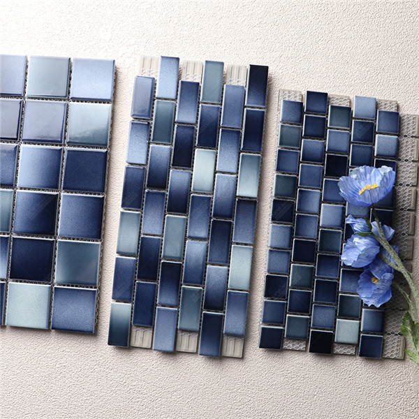 25mm Square Gradient Blue IGA1903, ceramic mosaic tiles, 1 inch square ...