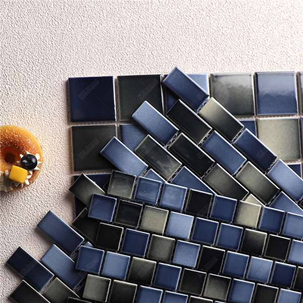 Foshan Wholesaler Porcelain Gradient Glazed 2x2 Square Mosaic Tiles ...