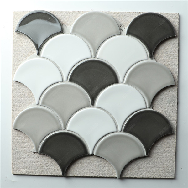 Foshan Wholesale Wall Cermaic Fish Scale Fan Shaped Mosaic Tiles | MM ...