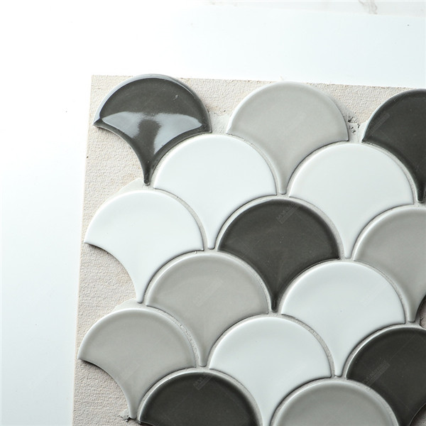 Foshan Wholesale Wall Cermaic Fish Scale Fan Shaped Mosaic Tiles | MM ...